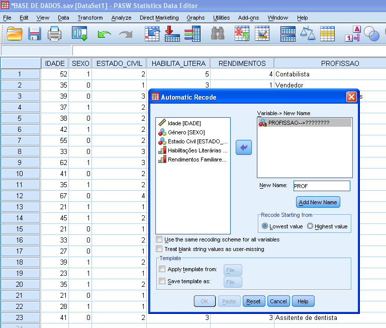 variavel string3-2 – Dicas SPSS